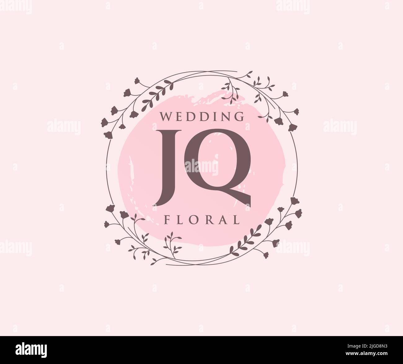 JQ Initials letter Wedding monogram logos template, hand drawn modern ...