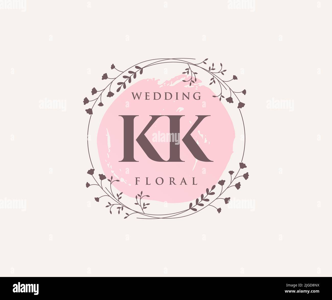 KK Initials letter Wedding monogram logos template, hand drawn modern ...