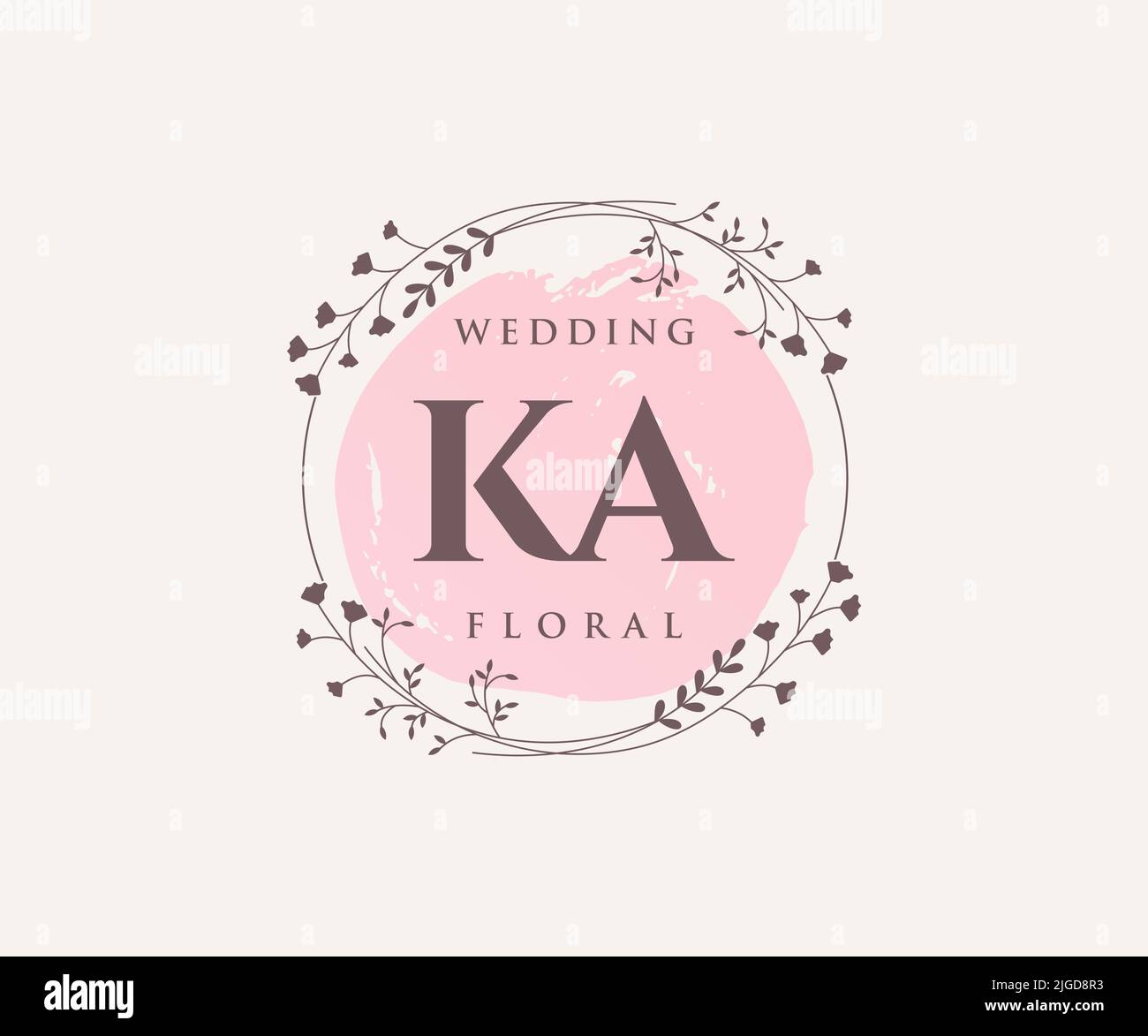 KA Initials letter Wedding monogram logos template, hand drawn modern ...