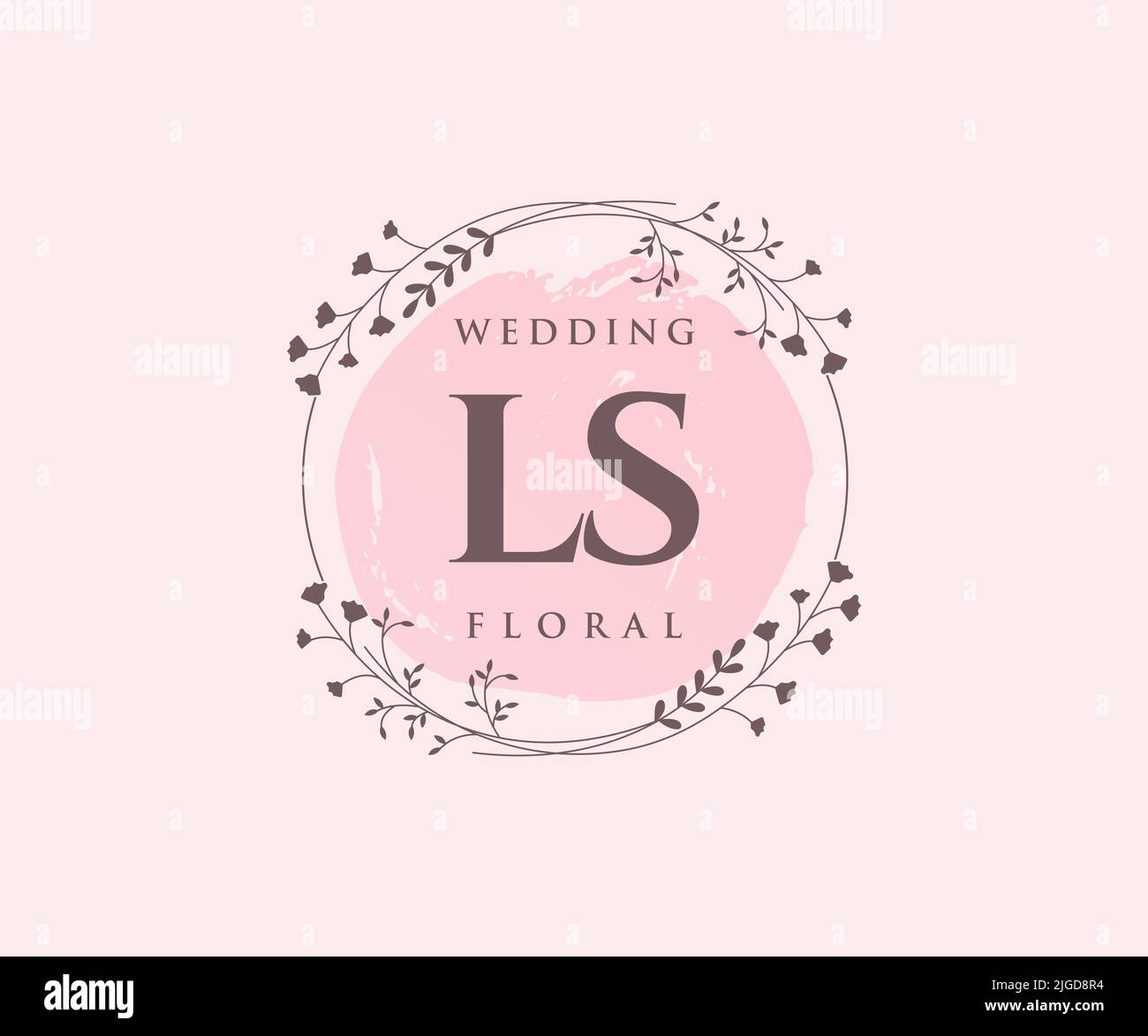 LS Initials letter Wedding monogram logos template, hand drawn modern minimalistic and floral ...