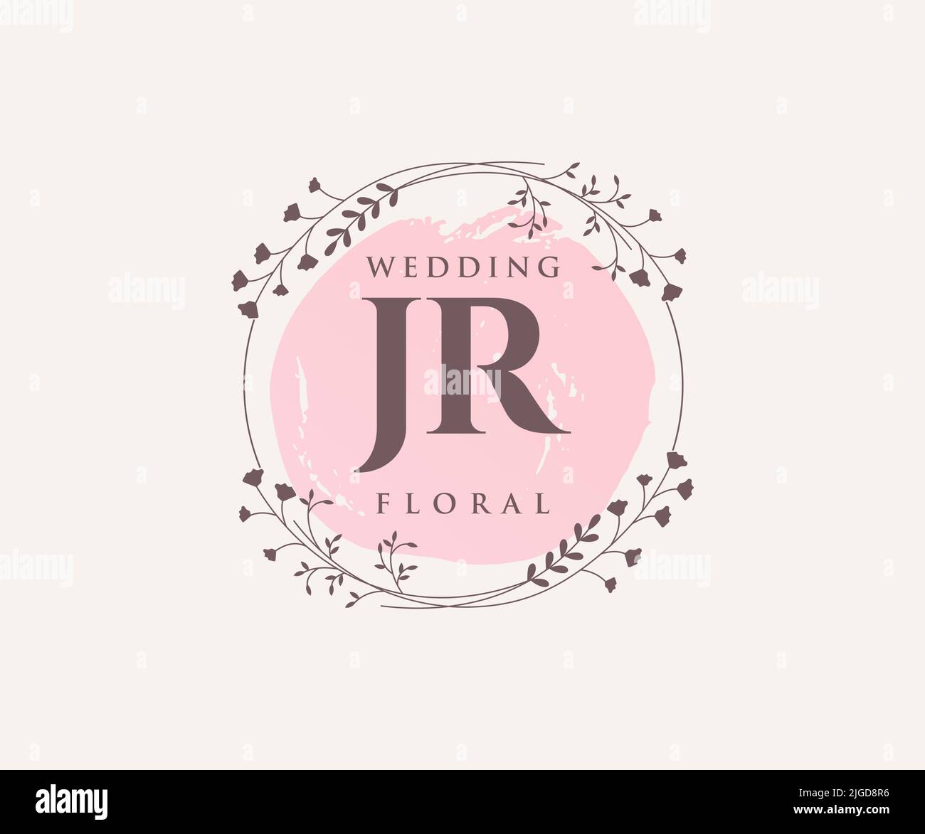 JR Initials letter Wedding monogram logos template, hand drawn modern ...