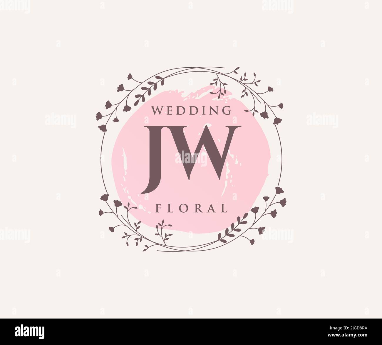 JW Initials letter Wedding monogram logos template, hand drawn modern ...