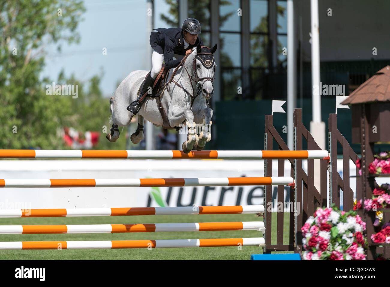 Calgary, Alberta, Canada, 2022-07-09, Eugenio Garza Perez (MEX) riding Contago, Spruce Meadows ...