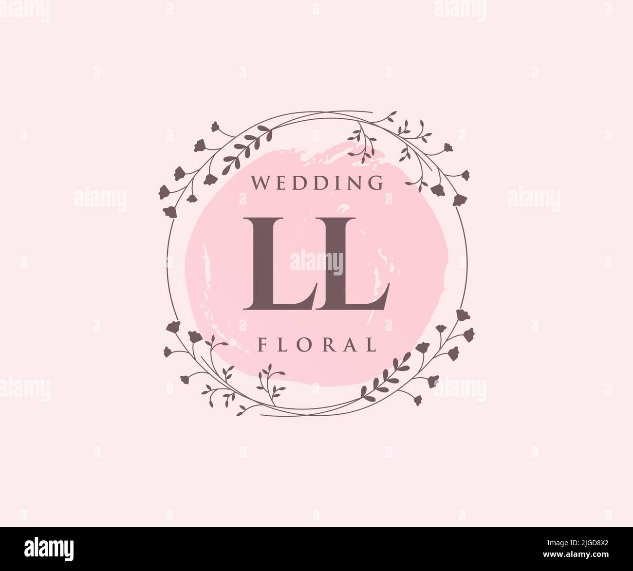 LL Initials letter Wedding monogram logos template, hand drawn modern ...