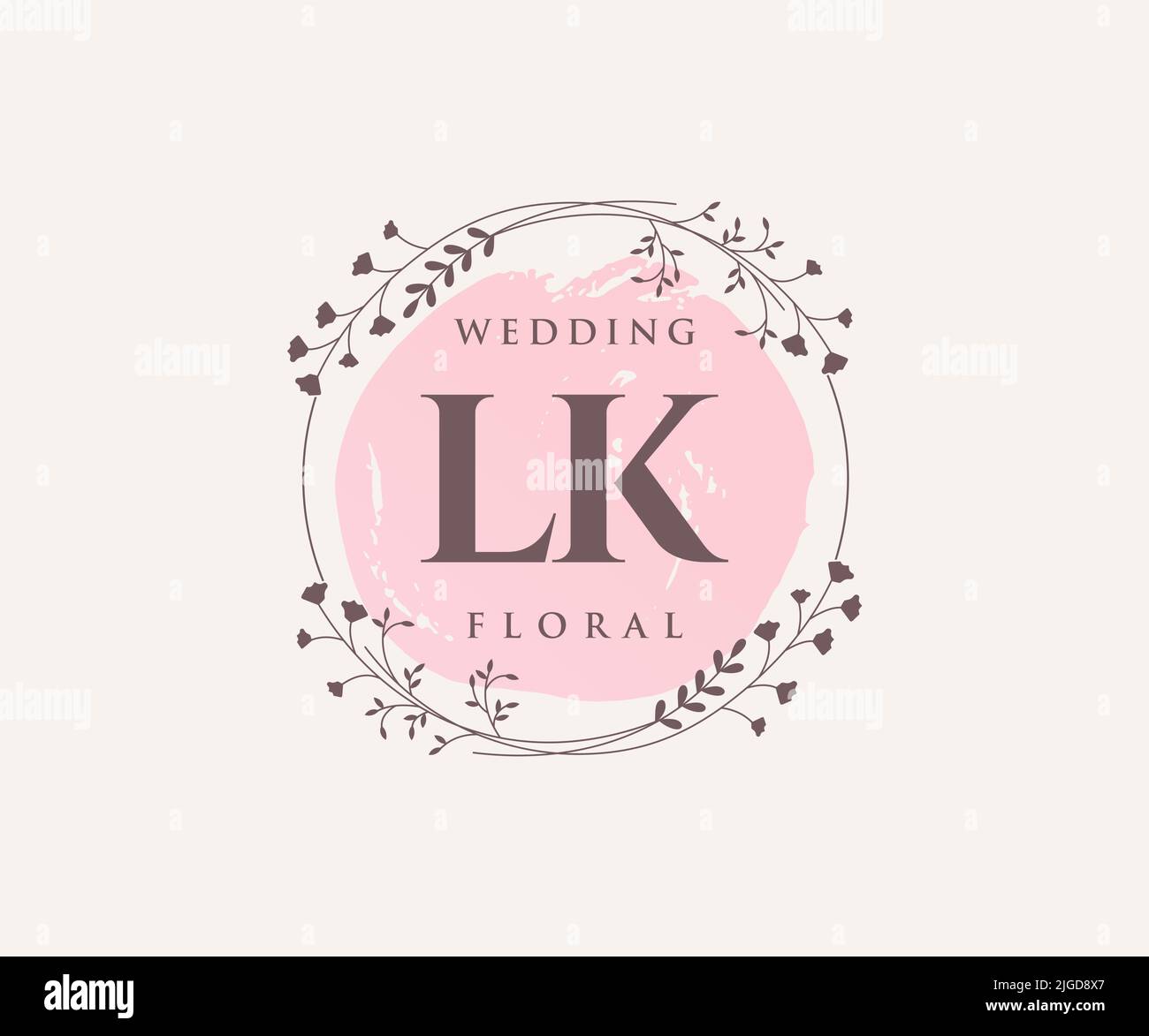 LK Initials letter Wedding monogram logos template, hand drawn modern ...