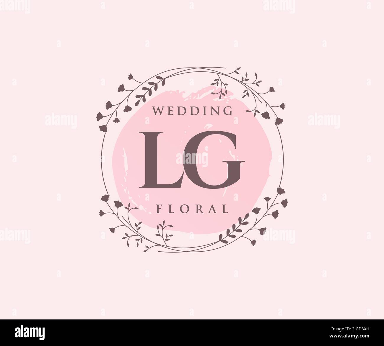 LG Initials letter Wedding monogram logos template, hand drawn modern ...