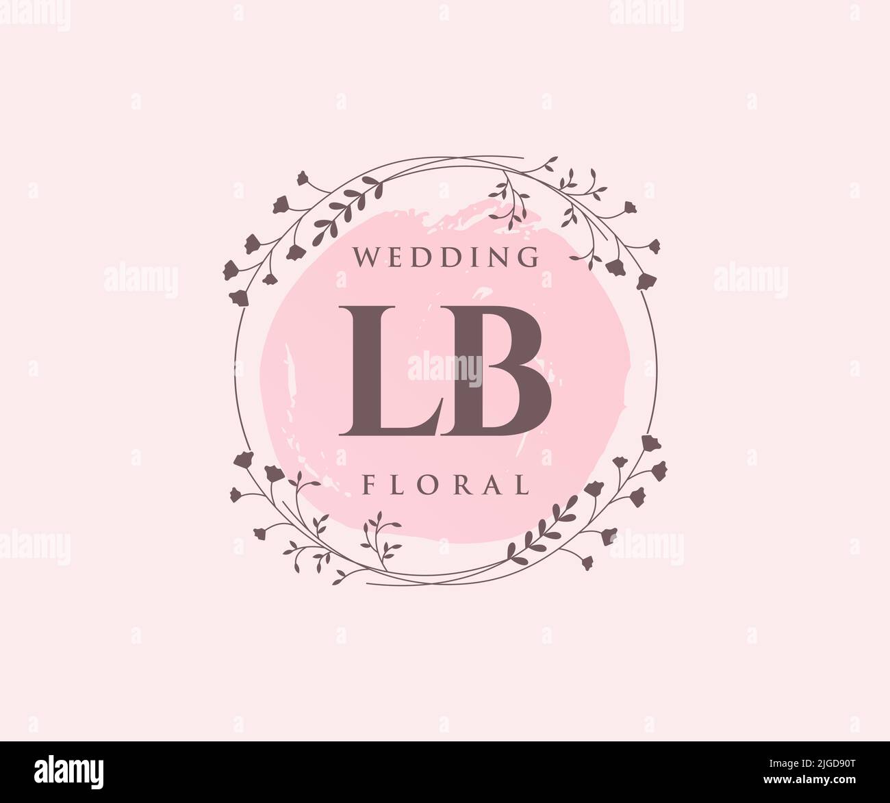 LB Initials letter Wedding monogram logos template, hand drawn modern ...