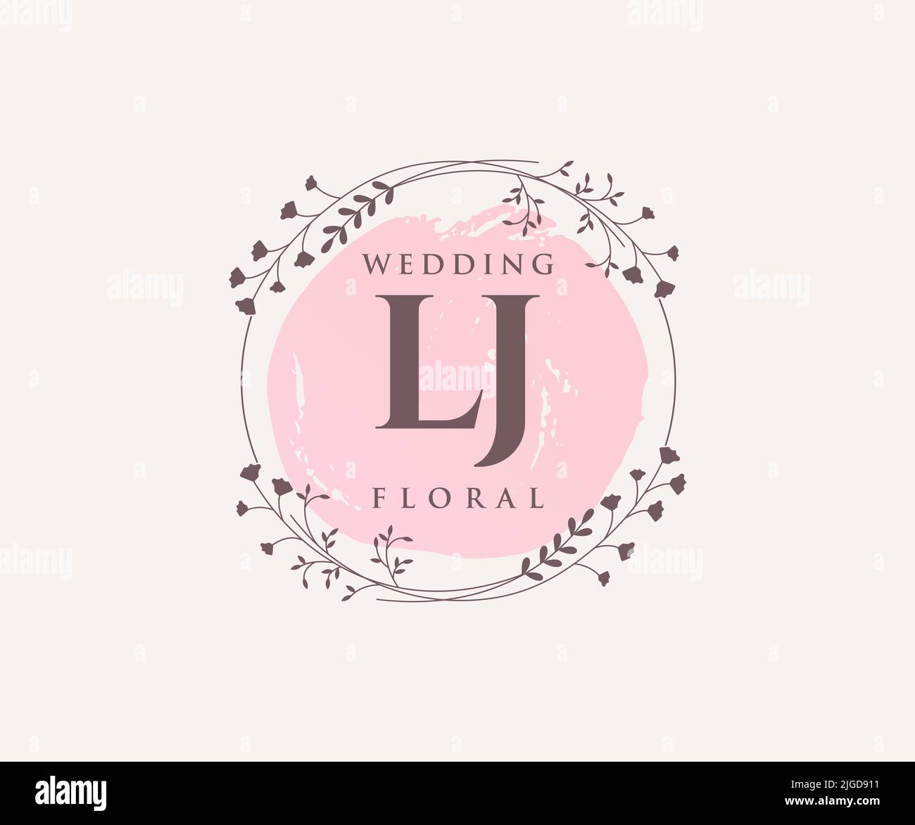 LJ Initials letter Wedding monogram logos template, hand drawn modern ...
