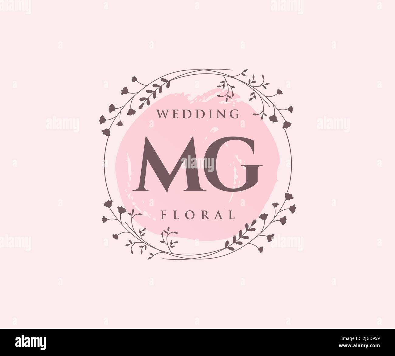 MGInitials letter Wedding monogram logos template, hand drawn modern ...