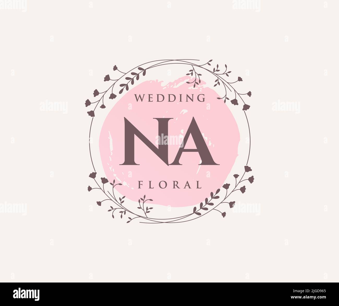 NA Initials letter Wedding monogram logos template, hand drawn modern ...