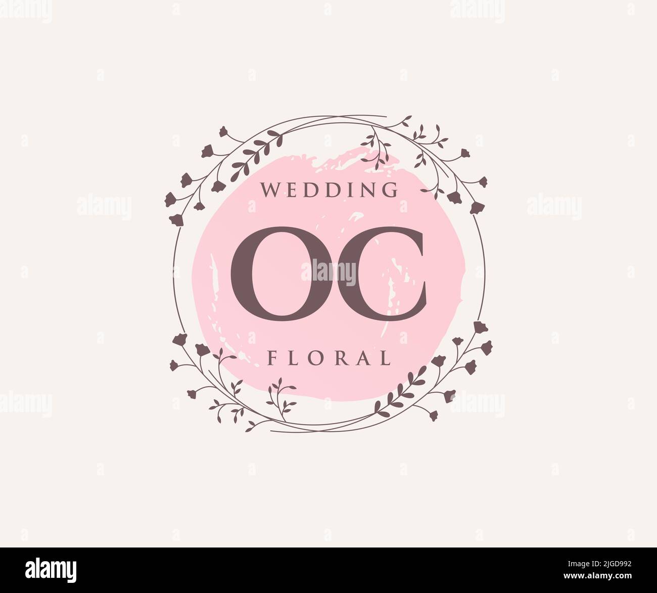 OC Initials letter Wedding monogram logos template, hand drawn modern ...
