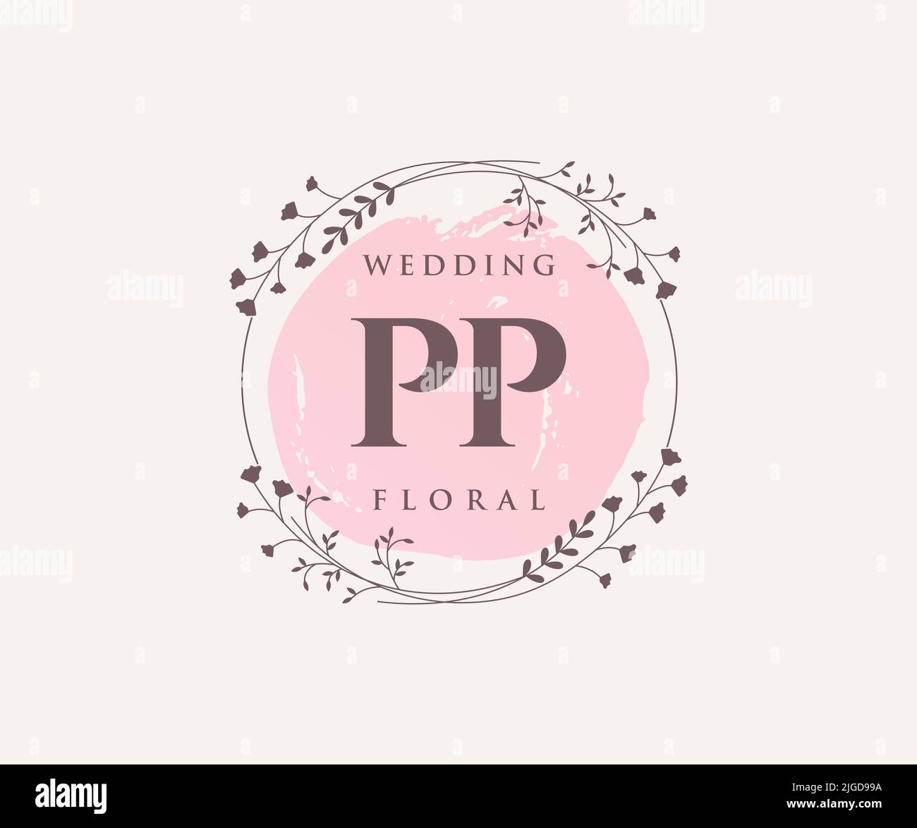 PP Initials letter Wedding monogram logos template, hand drawn modern ...