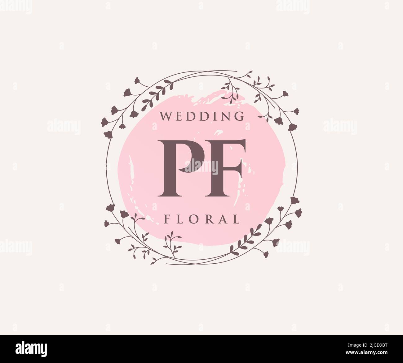 PF Initials letter Wedding monogram logos template, hand drawn modern ...