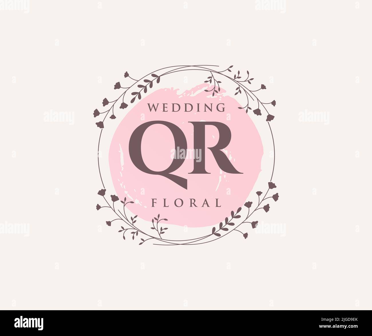 QR Initials letter Wedding monogram logos template, hand drawn modern ...