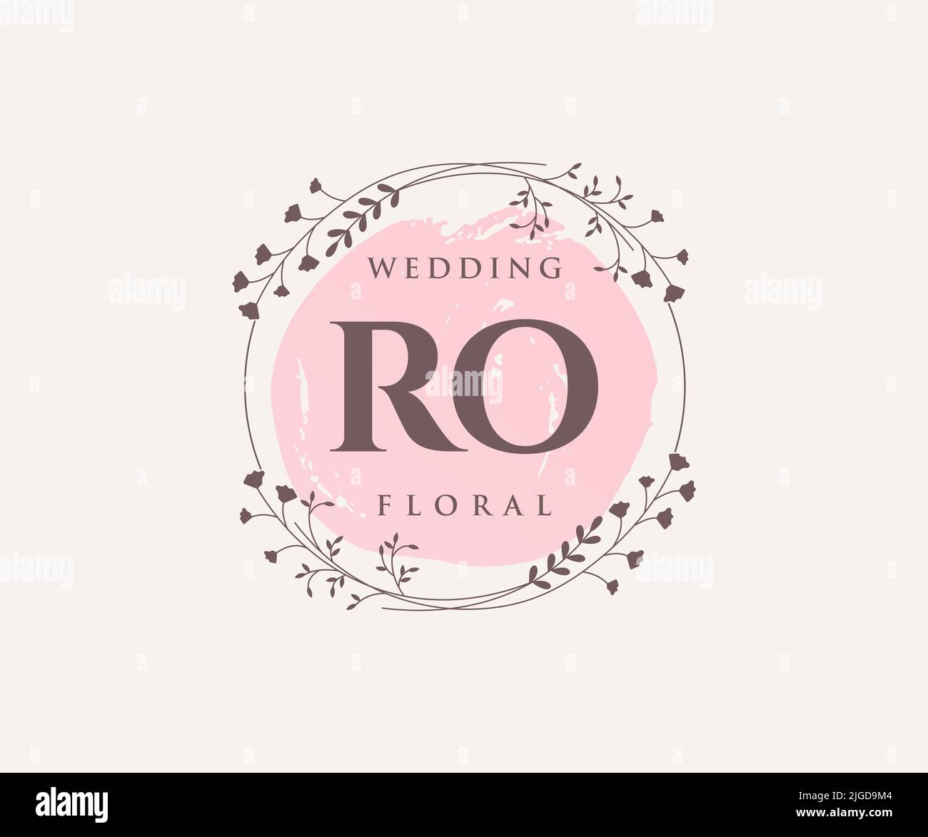 RO Initials letter Wedding monogram logos template, hand drawn modern ...