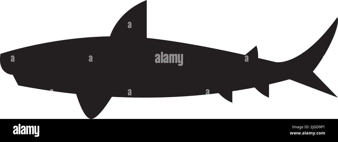 shark fish silhouette Stock Vector Image & Art - Alamy