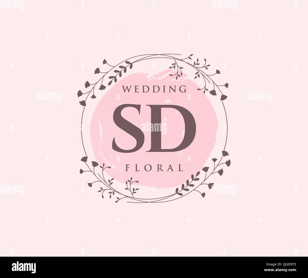 SD Initials letter Wedding monogram logos template, hand drawn modern ...