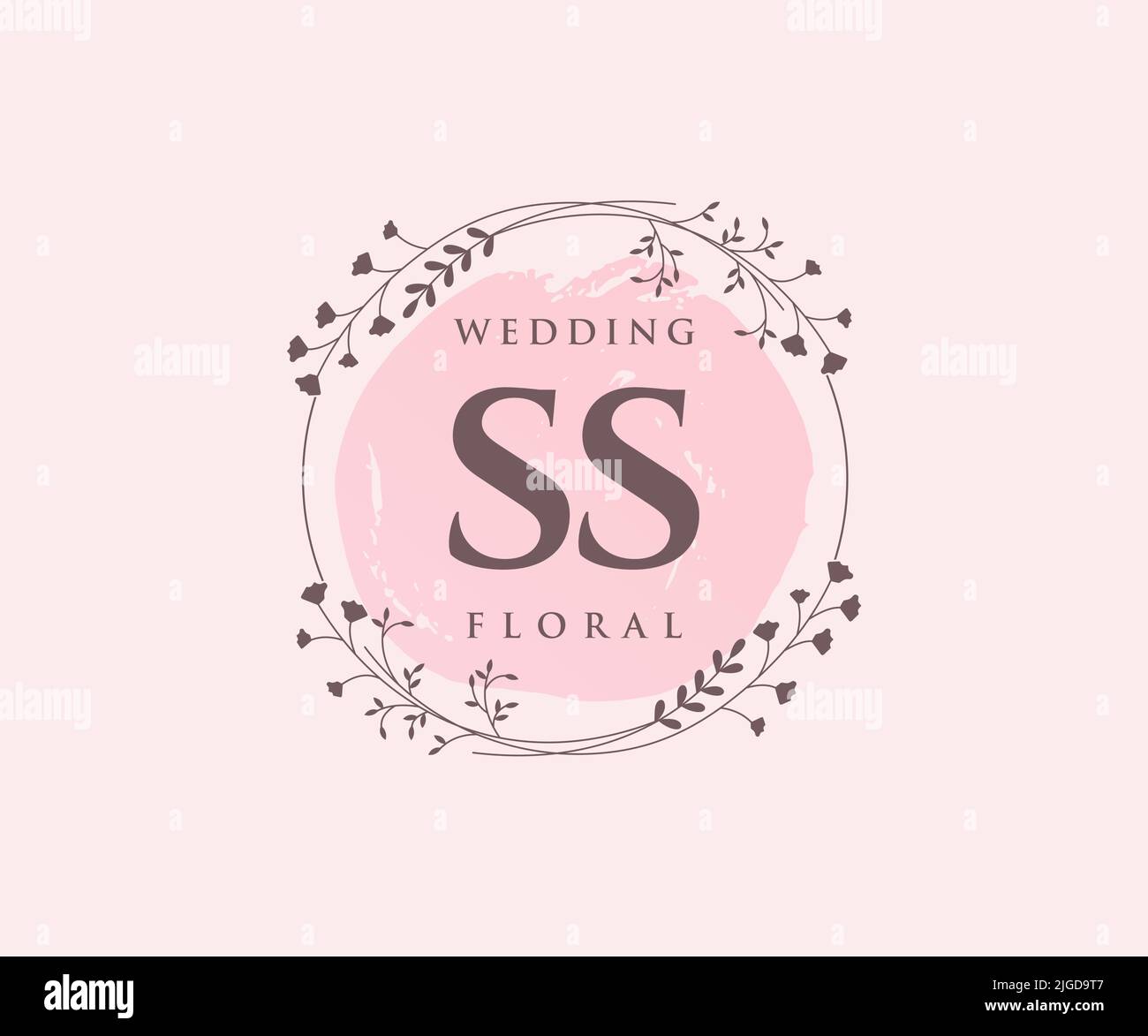 SS Initials letter Wedding monogram logos template, hand drawn modern ...