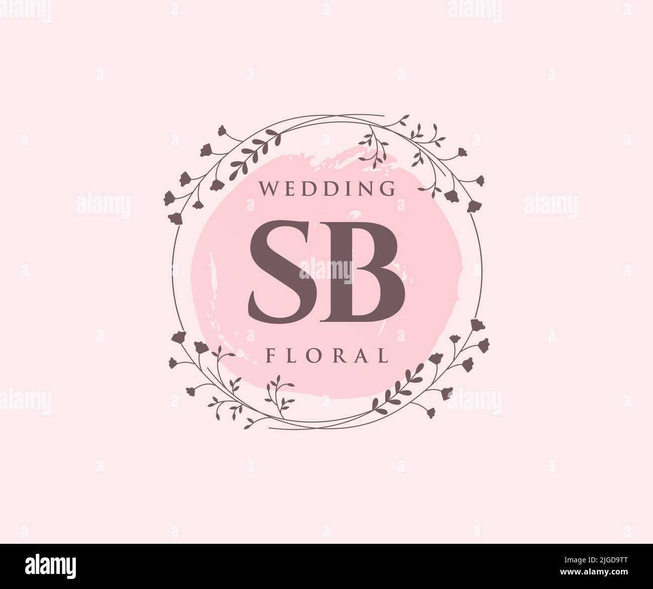 SB Initials letter Wedding monogram logos template, hand drawn modern ...