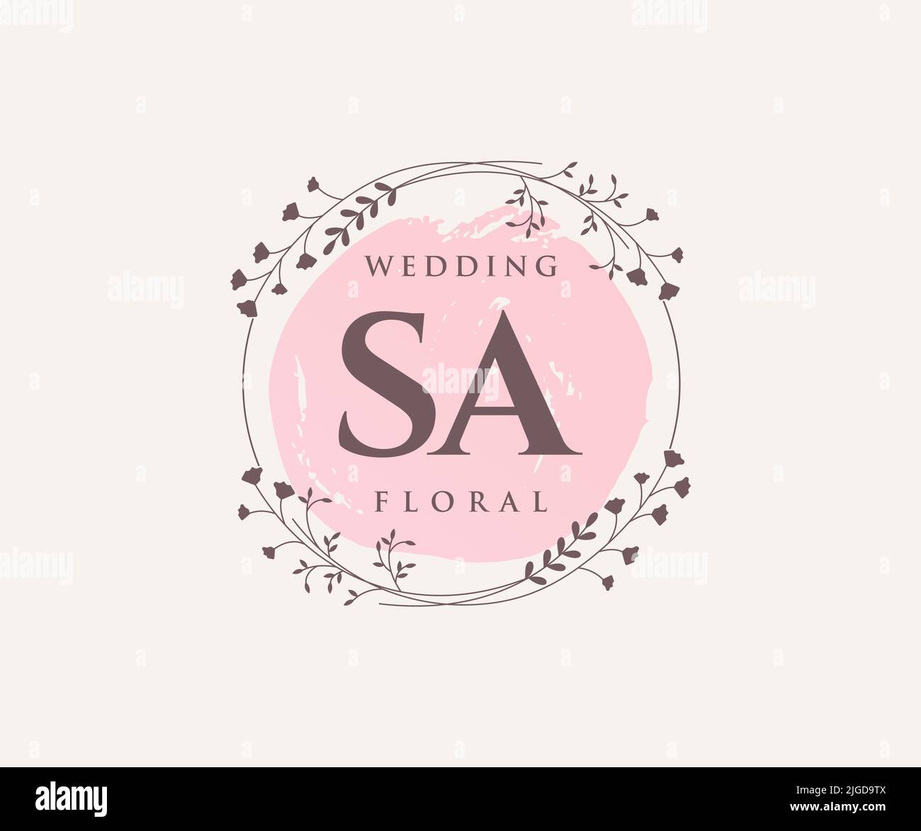SA Initials letter Wedding monogram logos template, hand drawn modern ...