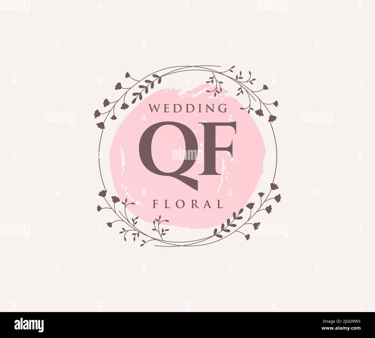 QF Initials letter Wedding monogram logos template, hand drawn modern ...