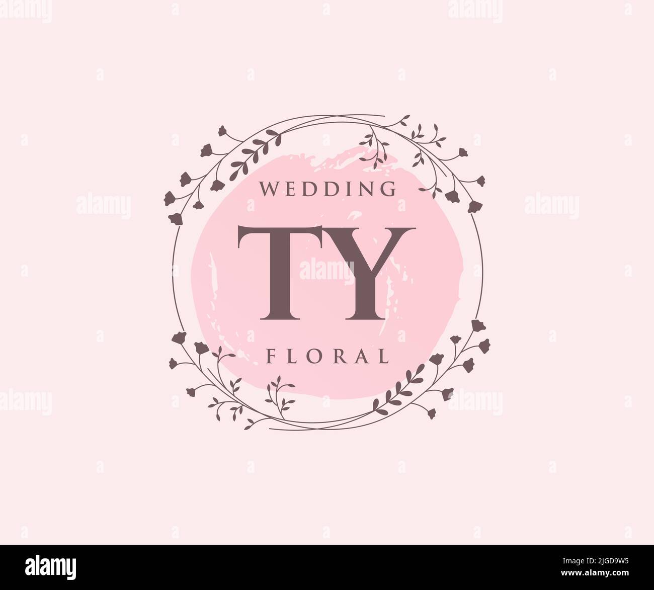 TY Initials letter Wedding monogram logos template, hand drawn modern ...