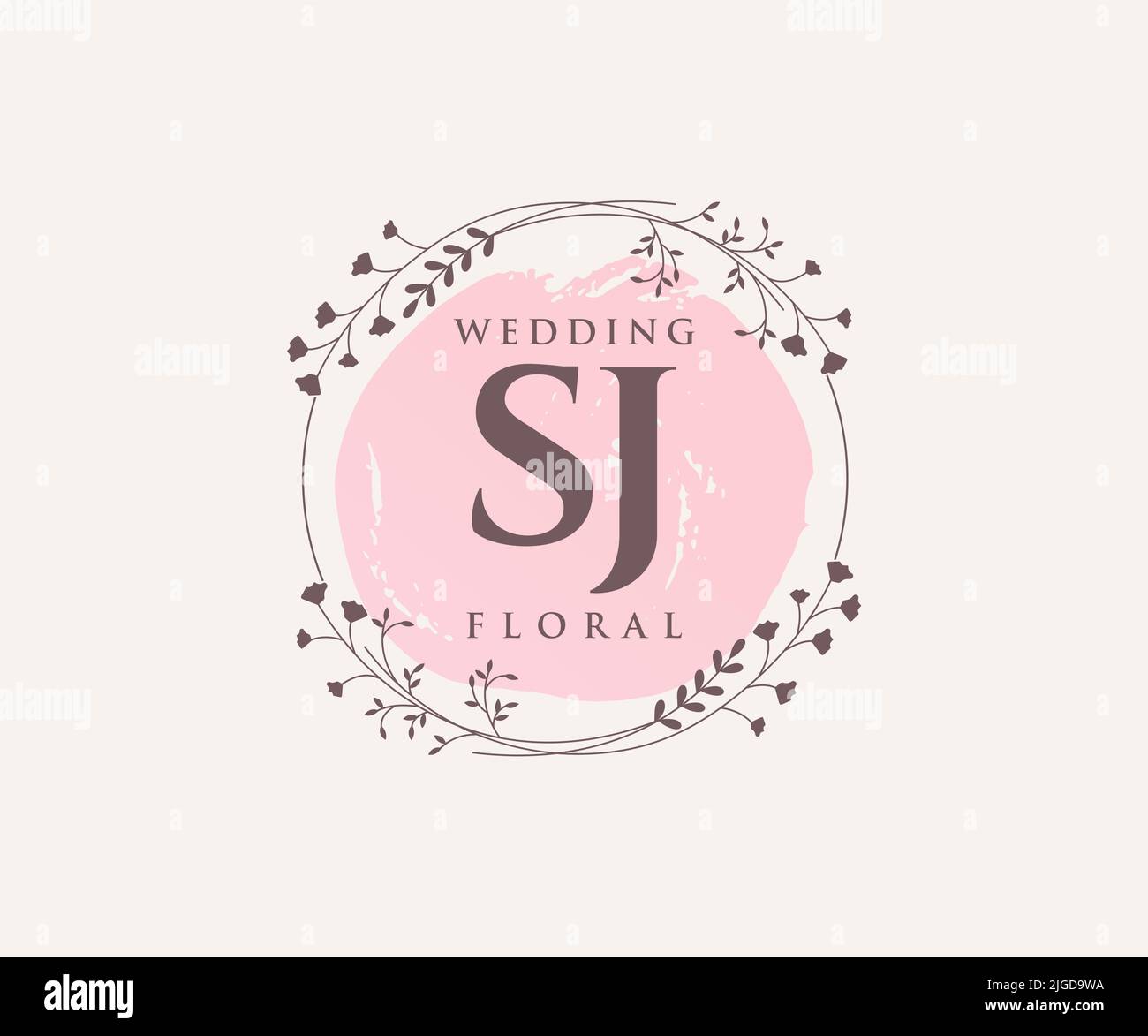 SJ Initials letter Wedding monogram logos template, hand drawn modern ...