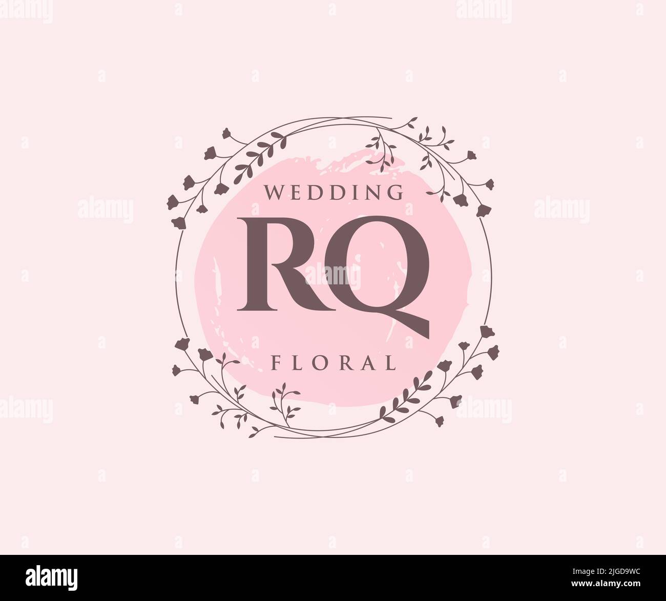 RQ Initials letter Wedding monogram logos template, hand drawn modern ...