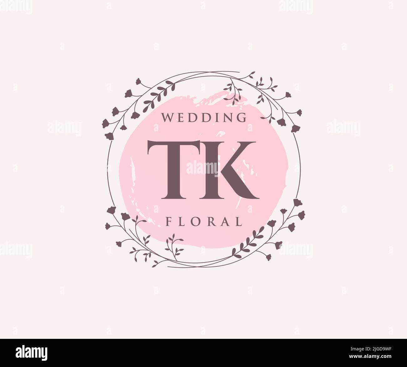 TK Initials letter Wedding monogram logos template, hand drawn modern ...