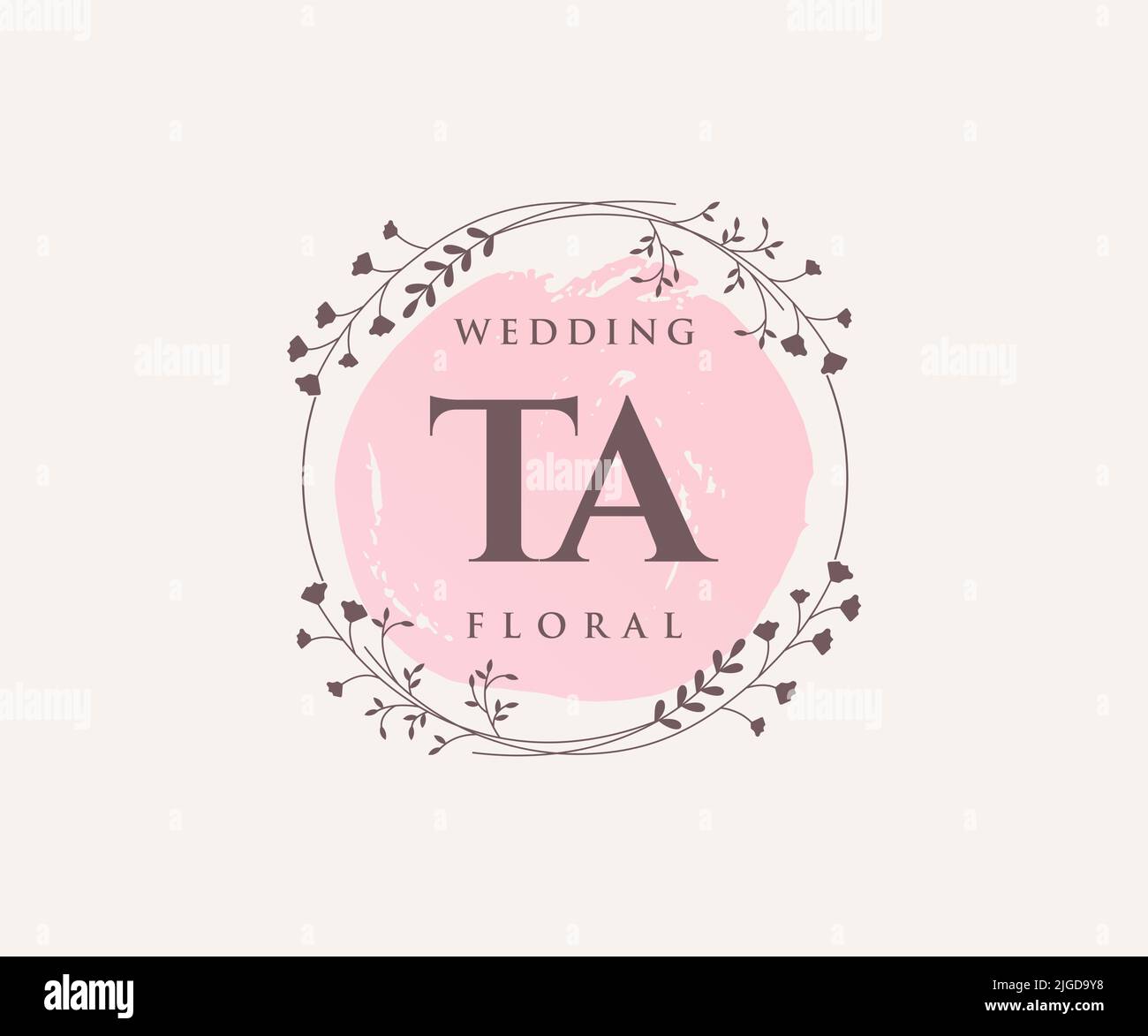 TA Initials letter Wedding monogram logos template, hand drawn modern ...