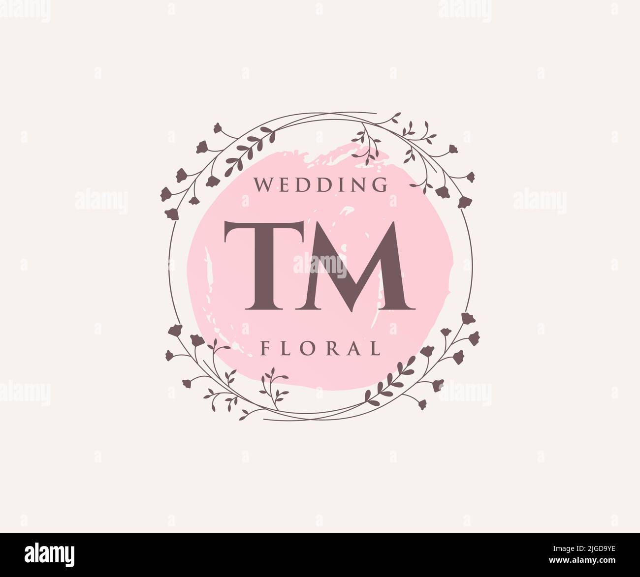 TM Initials letter Wedding monogram logos template, hand drawn modern ...