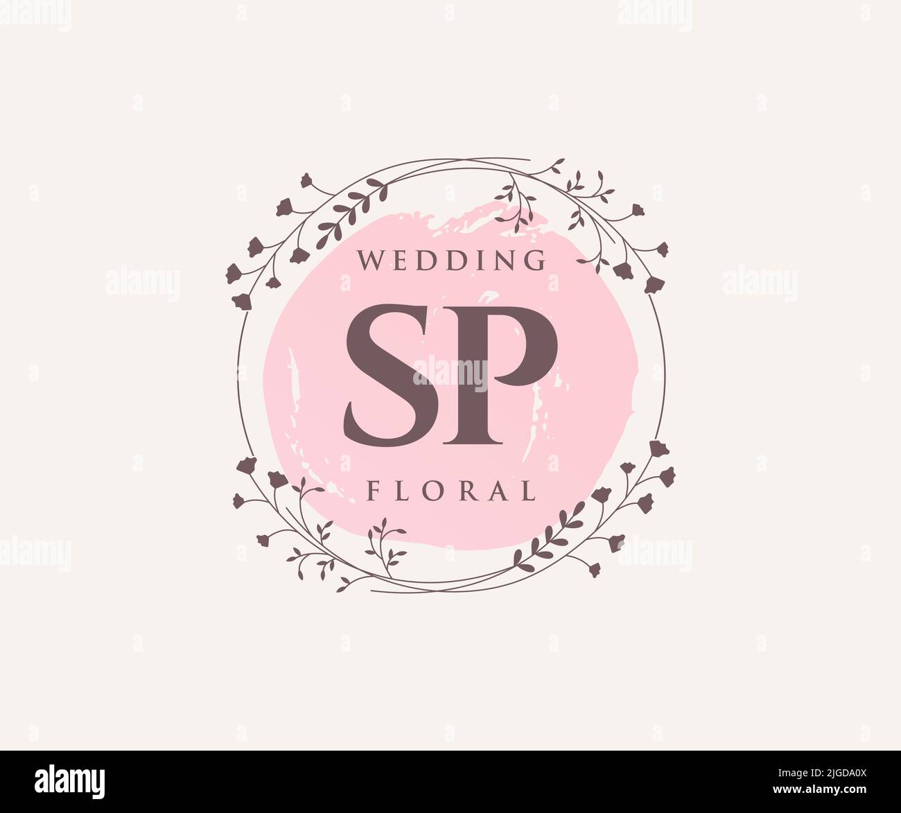 SP Initials letter Wedding monogram logos template, hand drawn modern ...