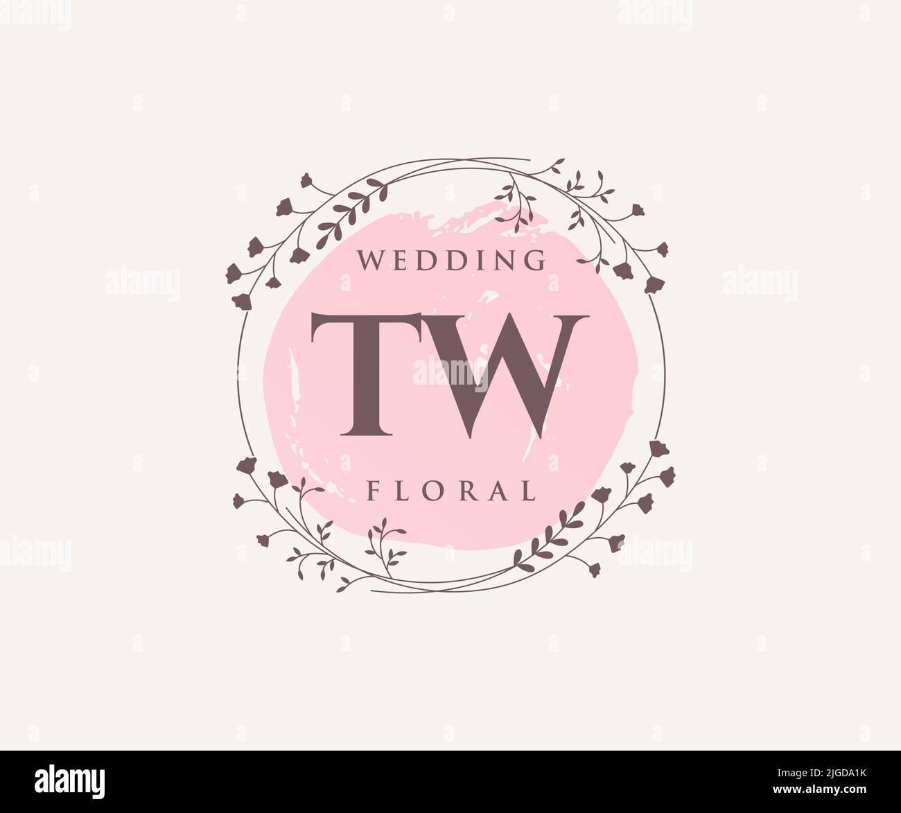 TW Initials letter Wedding monogram logos template, hand drawn modern ...