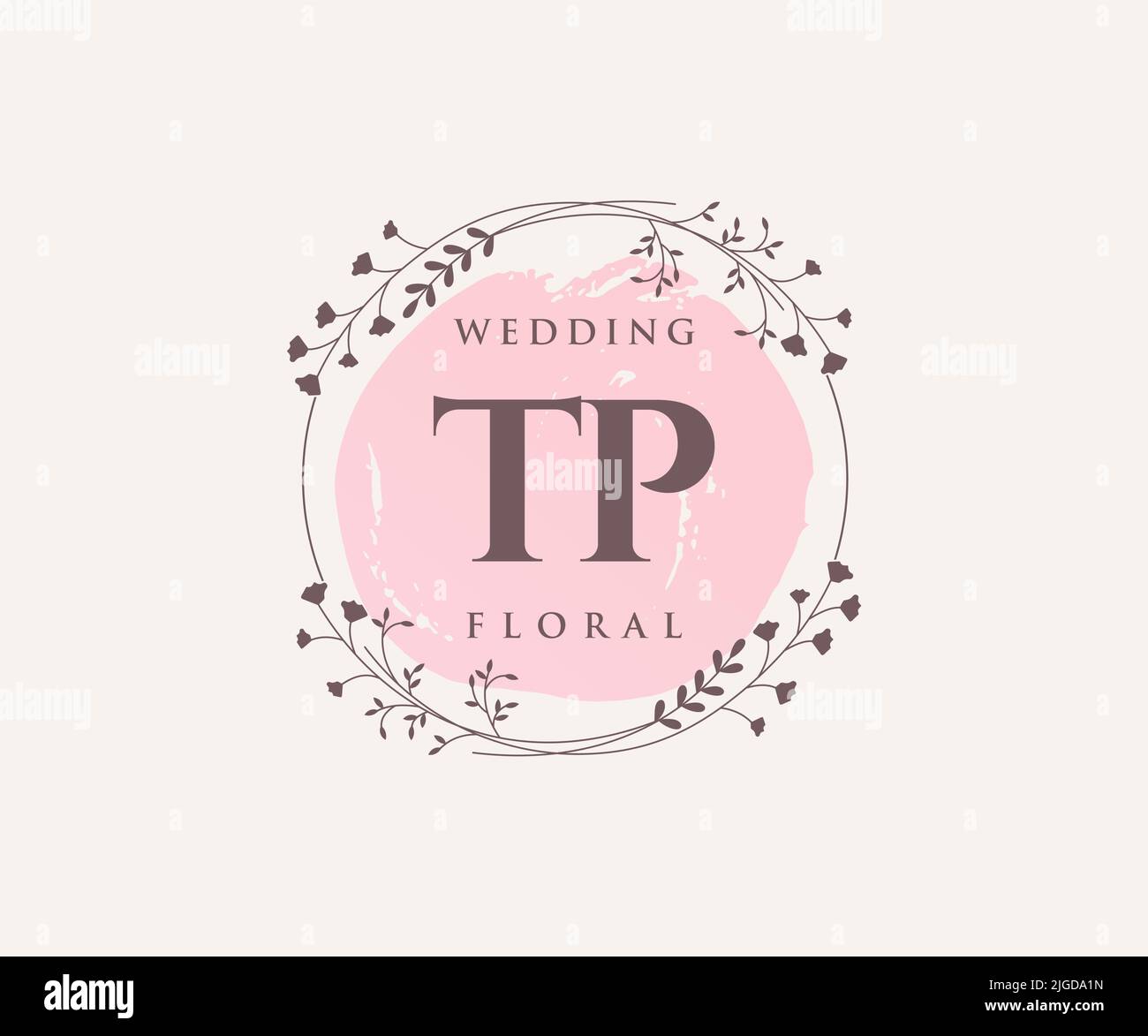 TP Initials letter Wedding monogram logos template, hand drawn modern ...