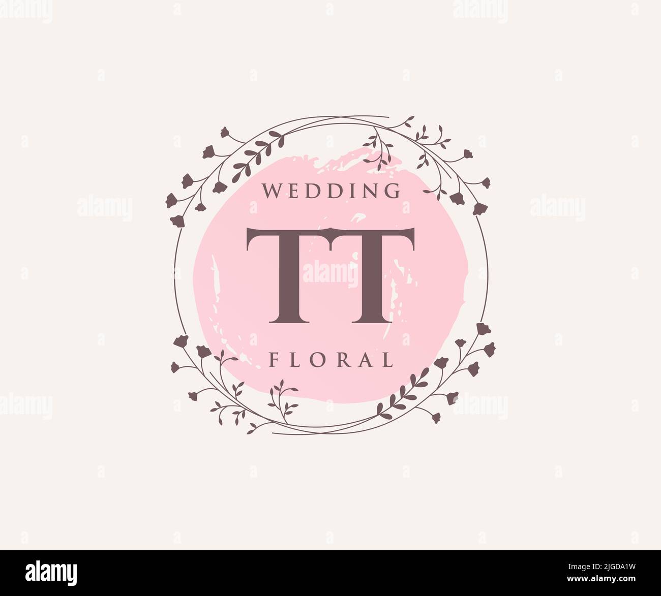 TT Initials letter Wedding monogram logos template, hand drawn modern ...