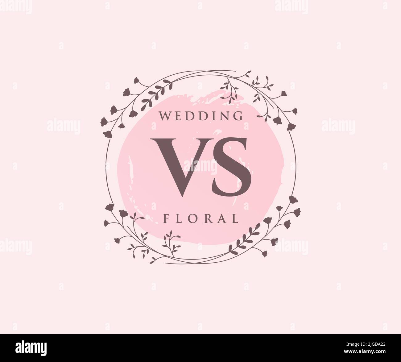 VS Initials letter Wedding monogram logos template, hand drawn modern ...