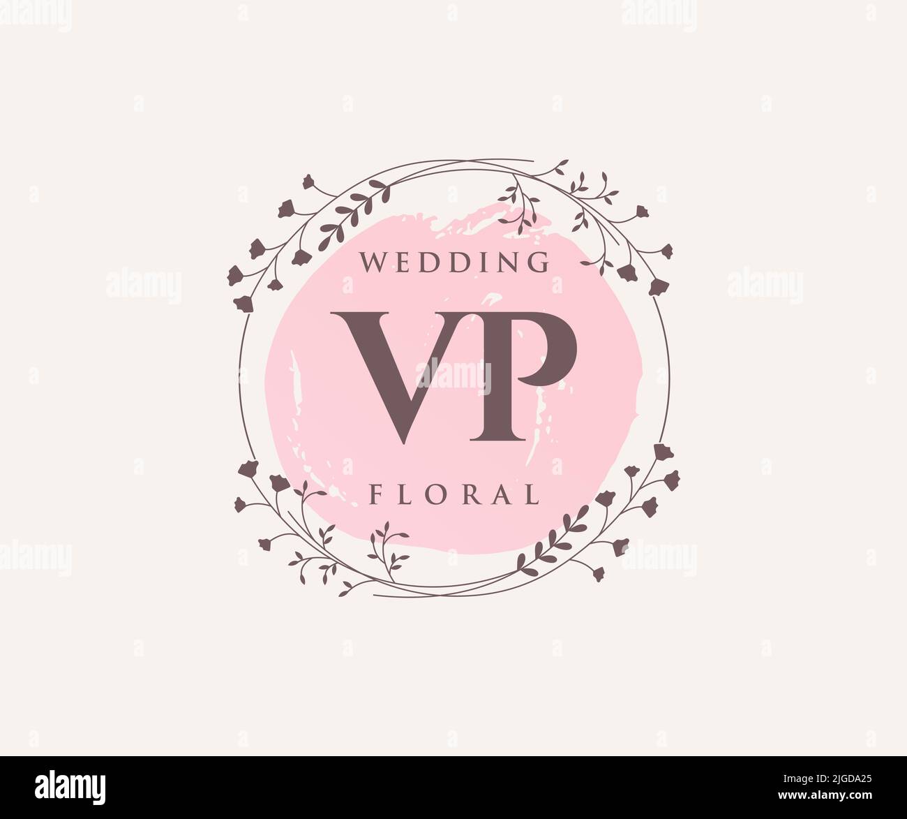 VP Initials letter Wedding monogram logos template, hand drawn modern ...