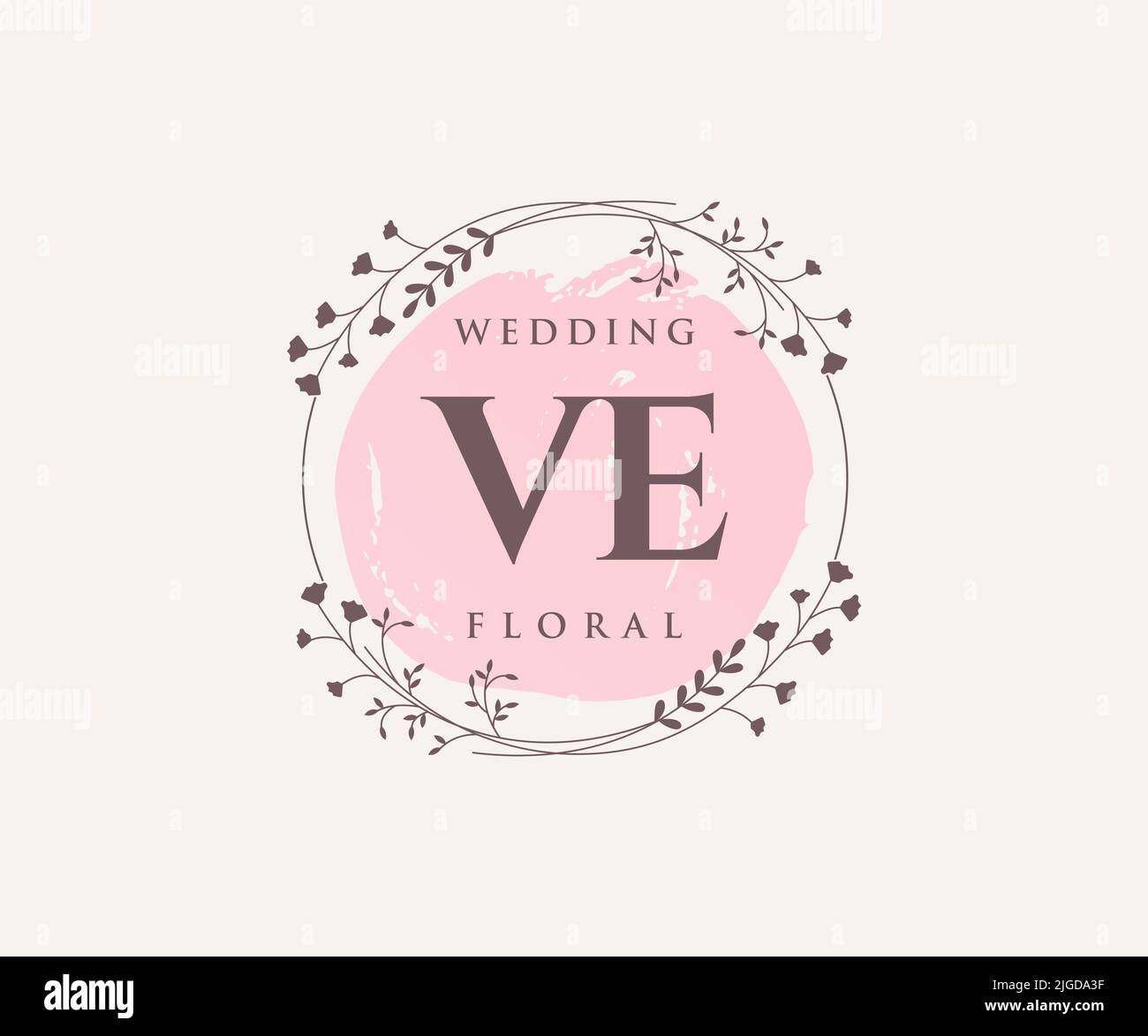 VE Initials letter Wedding monogram logos template, hand drawn modern ...
