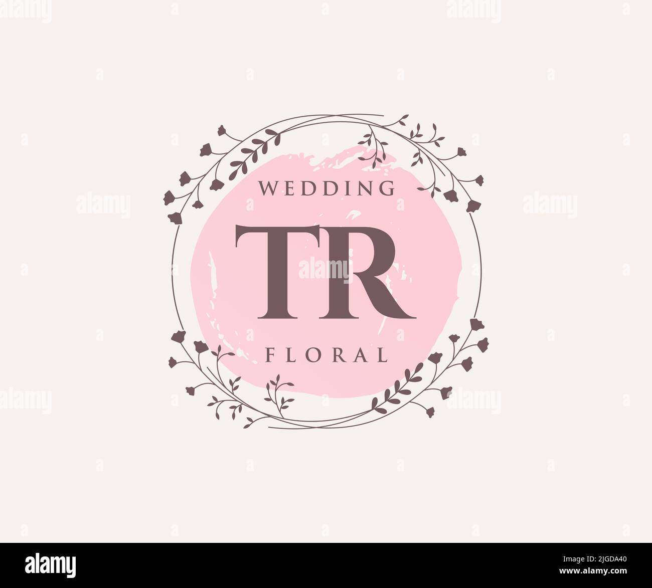 TR Initials letter Wedding monogram logos template, hand drawn modern ...
