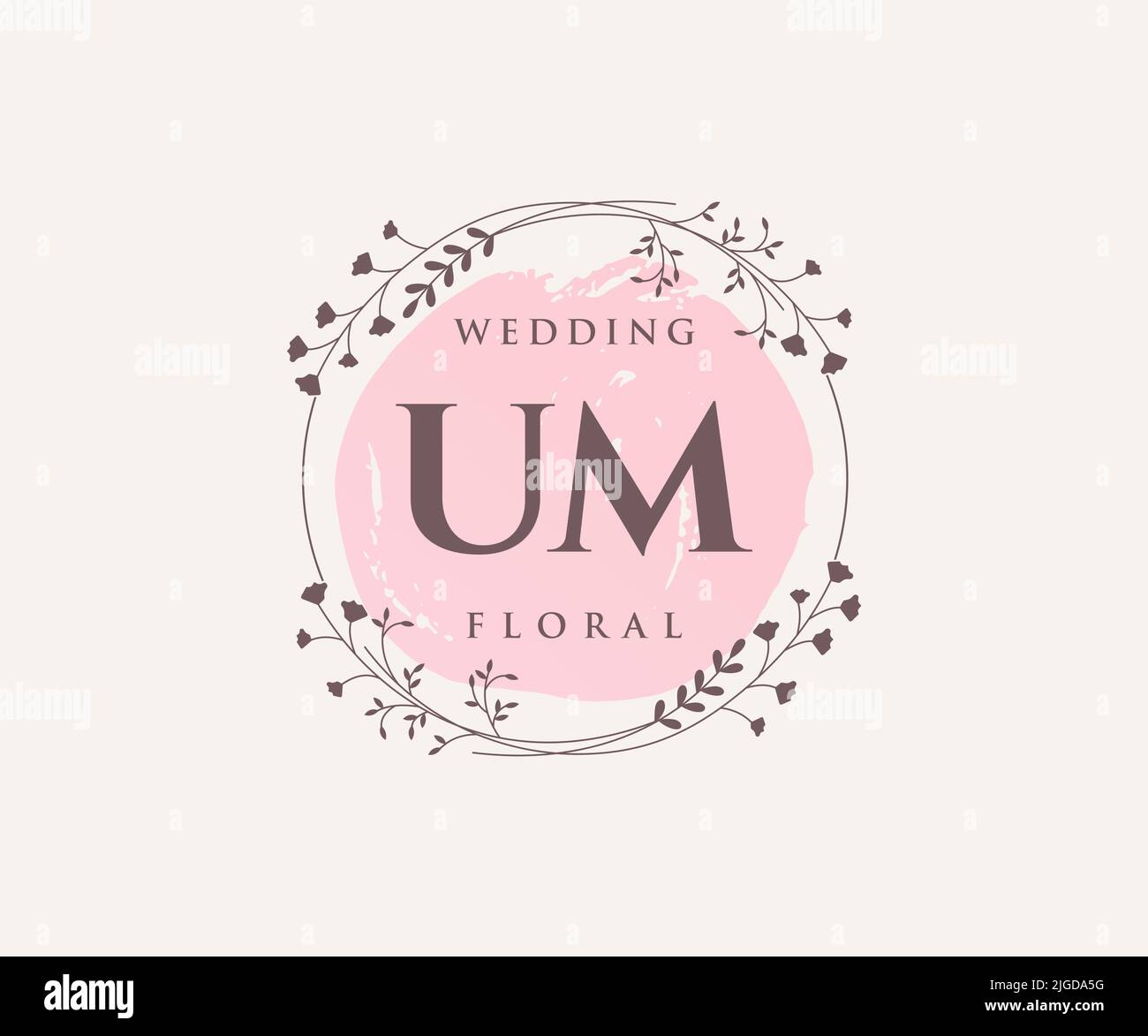 UM Initials letter Wedding monogram logos template, hand drawn modern ...