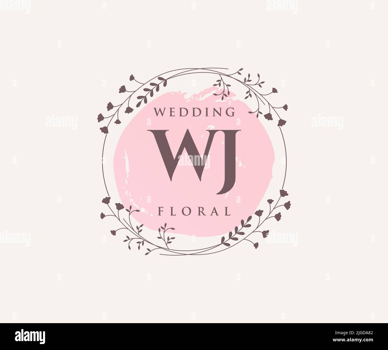 WJ Initials letter Wedding monogram logos template, hand drawn modern ...