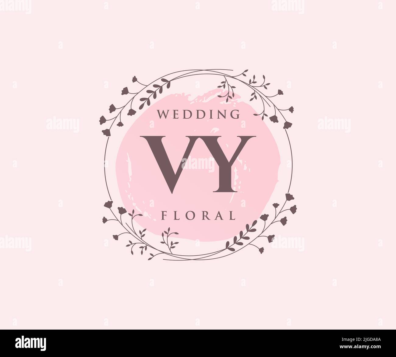 VY Initials letter Wedding monogram logos template, hand drawn modern ...