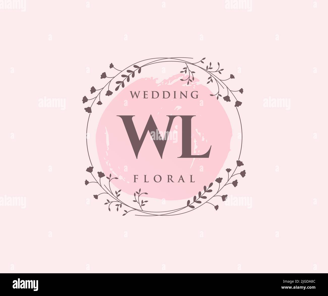 WL Initials letter Wedding monogram logos template, hand drawn modern ...
