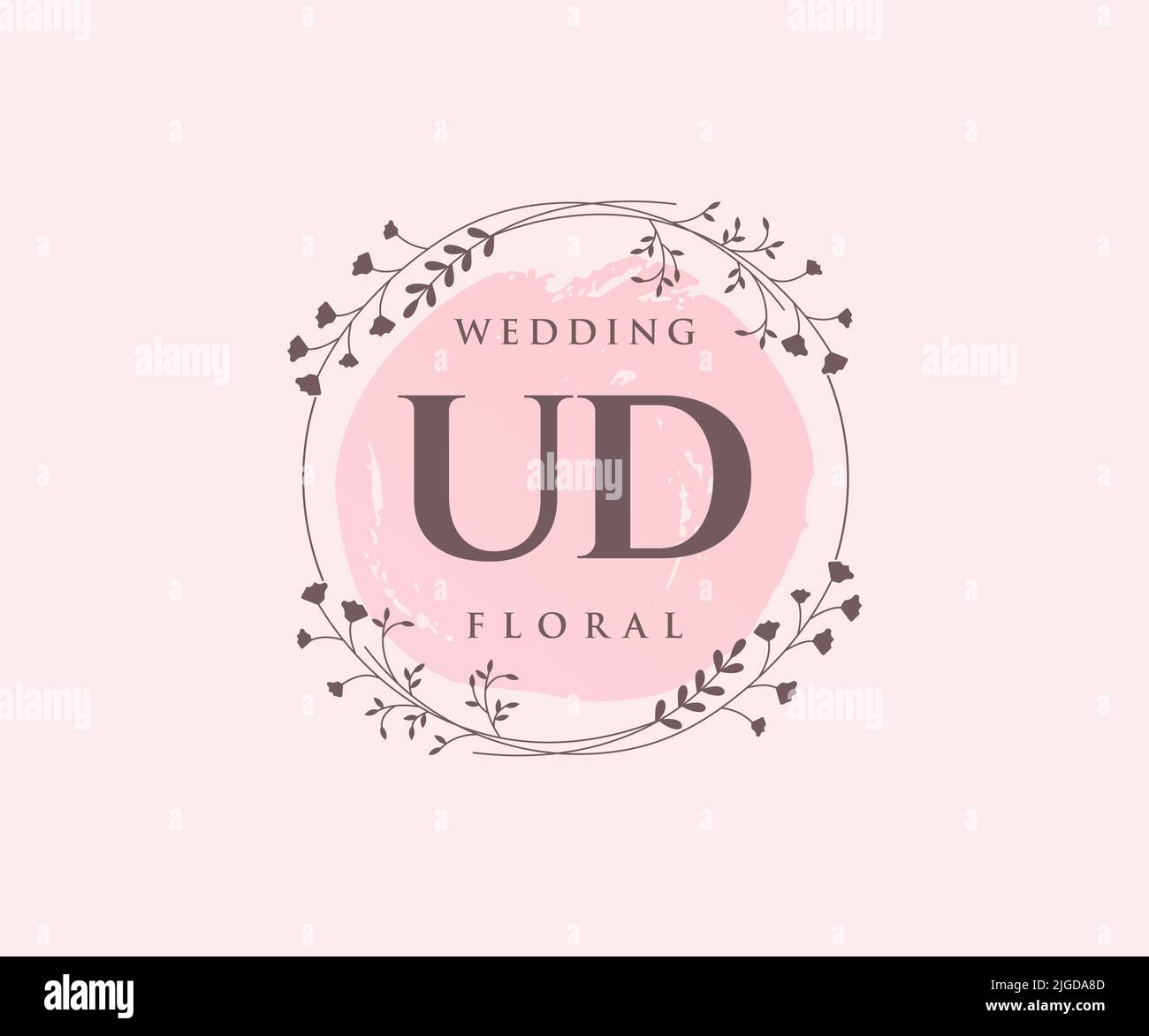 UD Initials letter Wedding monogram logos template, hand drawn modern ...