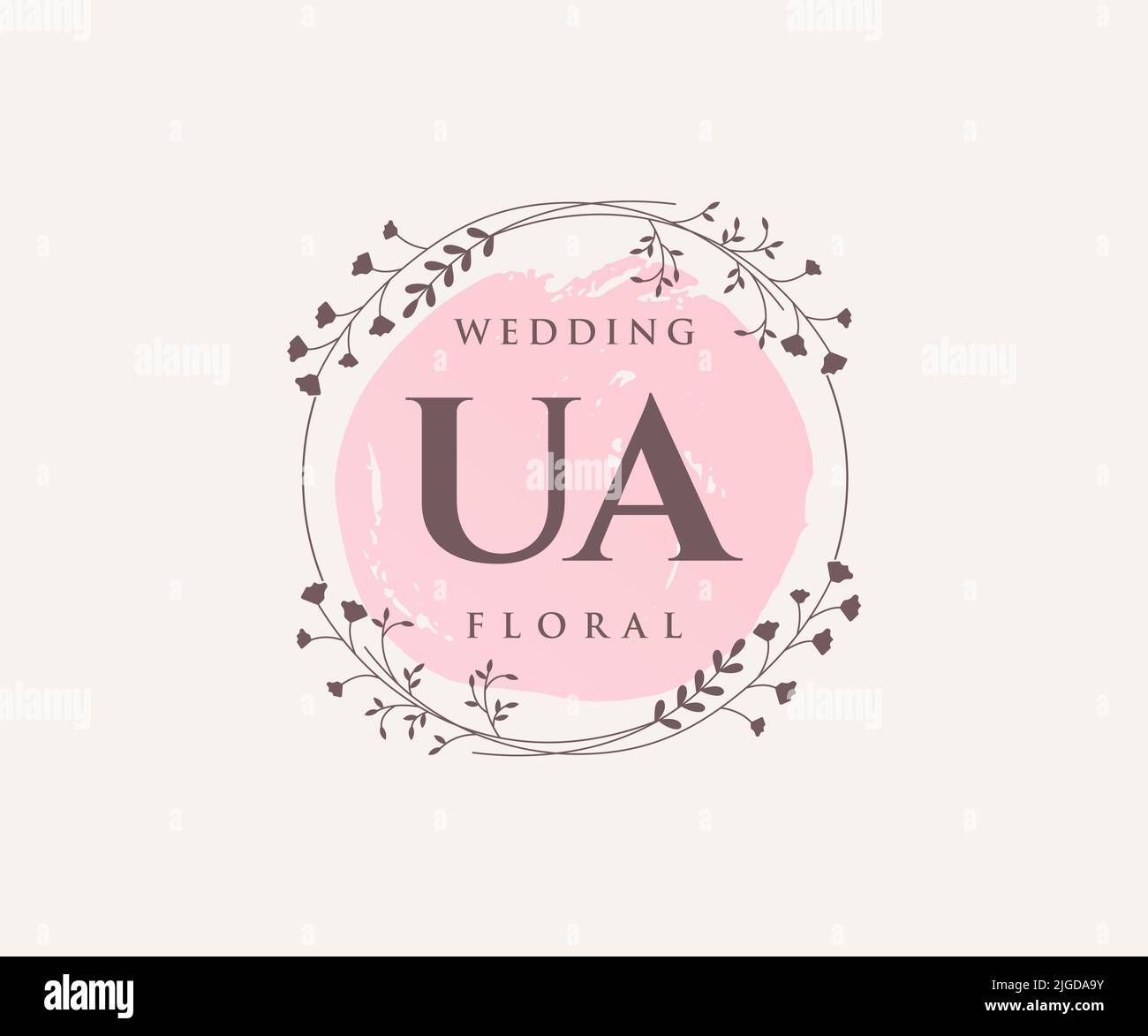 UA Initials letter Wedding monogram logos template, hand drawn modern ...