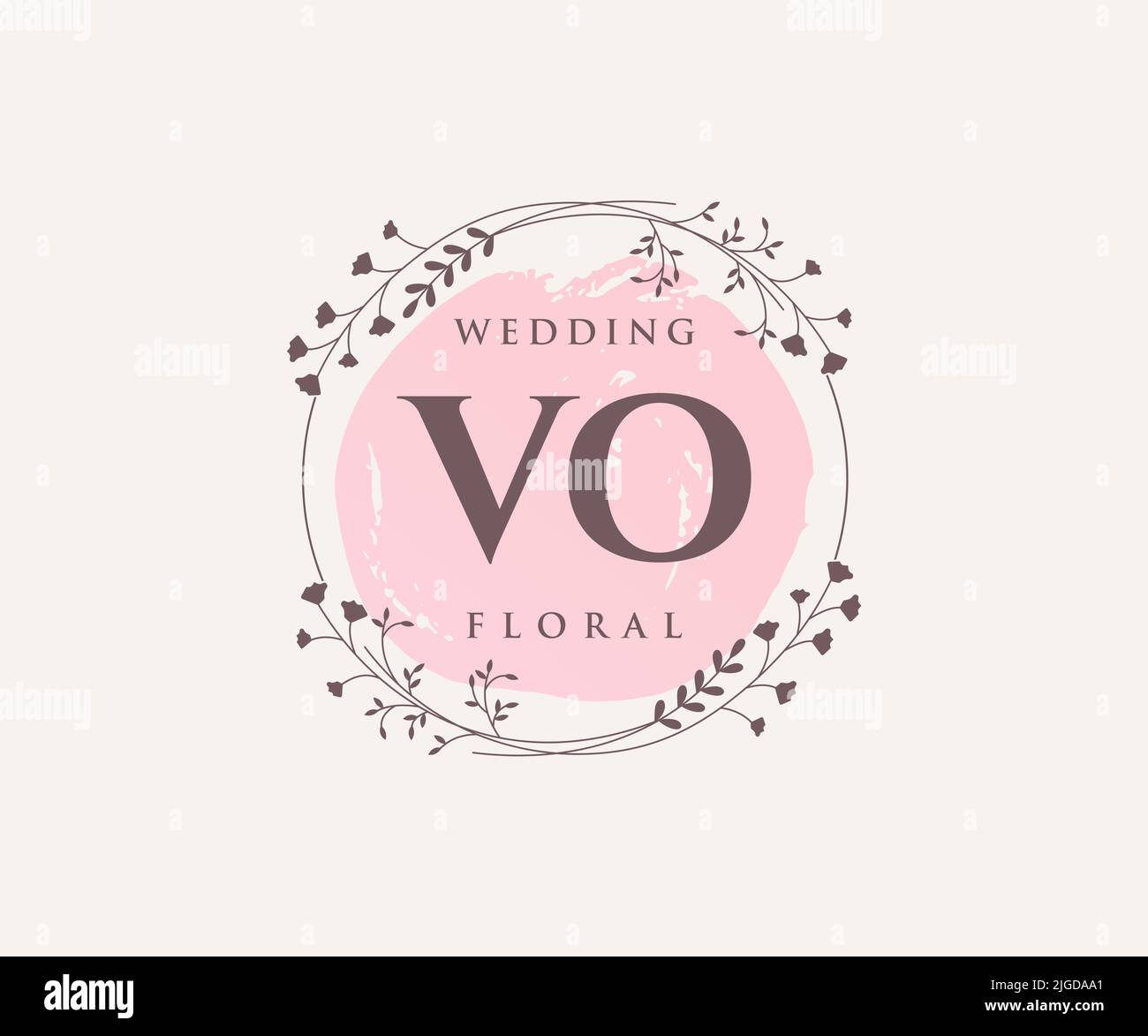 VO Initials letter Wedding monogram logos template, hand drawn modern ...