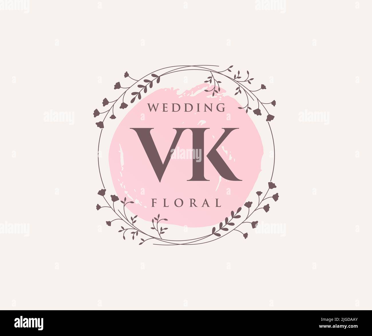 VK Initials letter Wedding monogram logos template, hand drawn modern ...