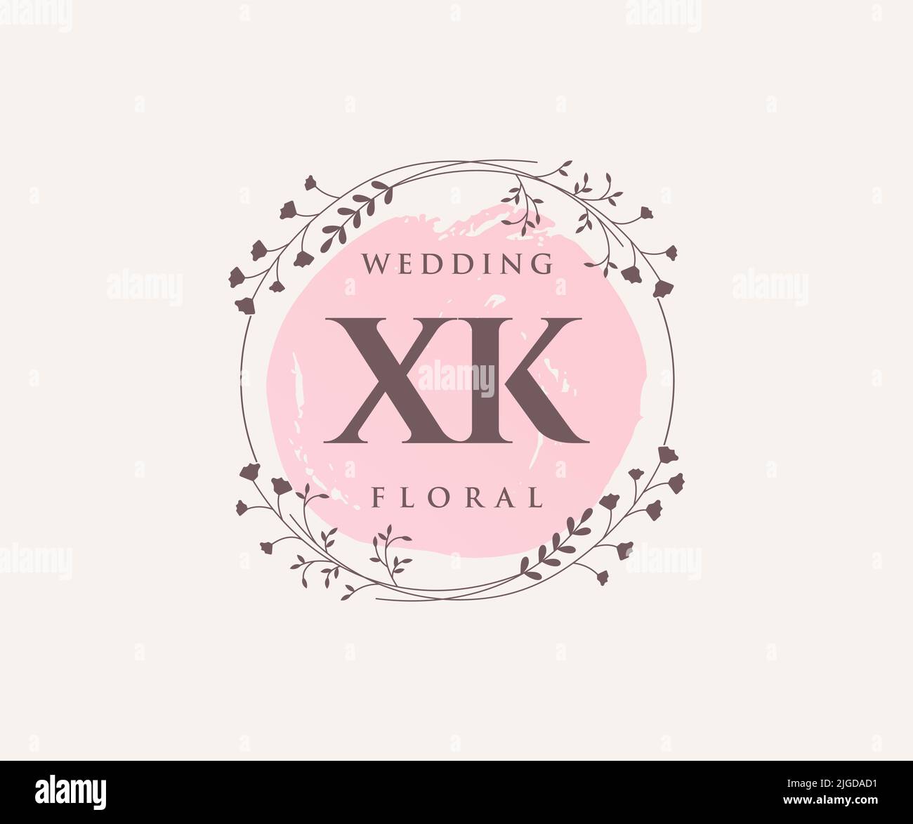 XK Initials letter Wedding monogram logos template, hand drawn modern ...