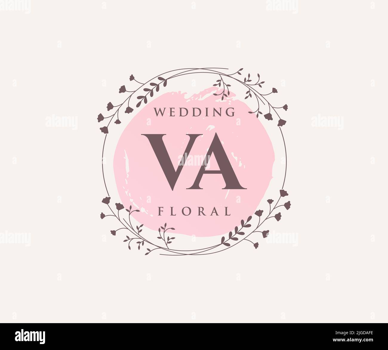 VA Initials letter Wedding monogram logos template, hand drawn modern ...