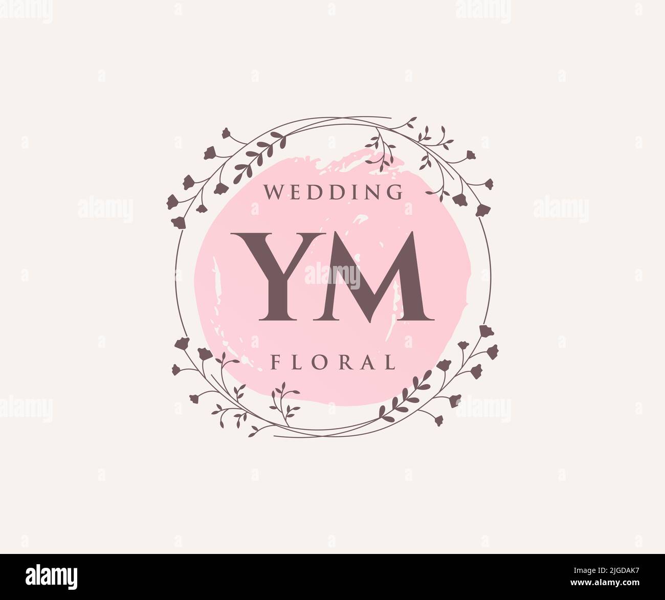 YM Initials letter Wedding monogram logos template, hand drawn modern ...